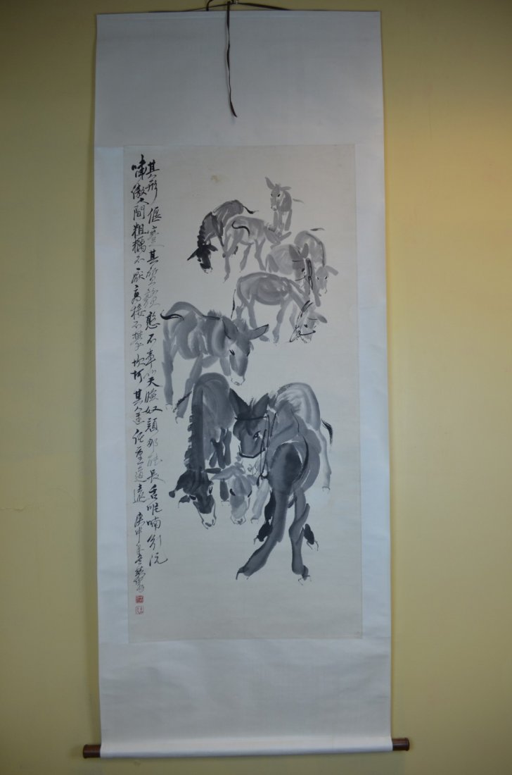 A Chinese Scroll Painting By Huang, Zhou