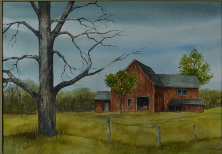 Clyde Roberts, "zimmerman Farm", Original Watercolor