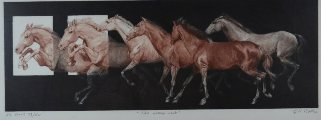 G.h. Rothe, "the Way Out", Mezotint Etching