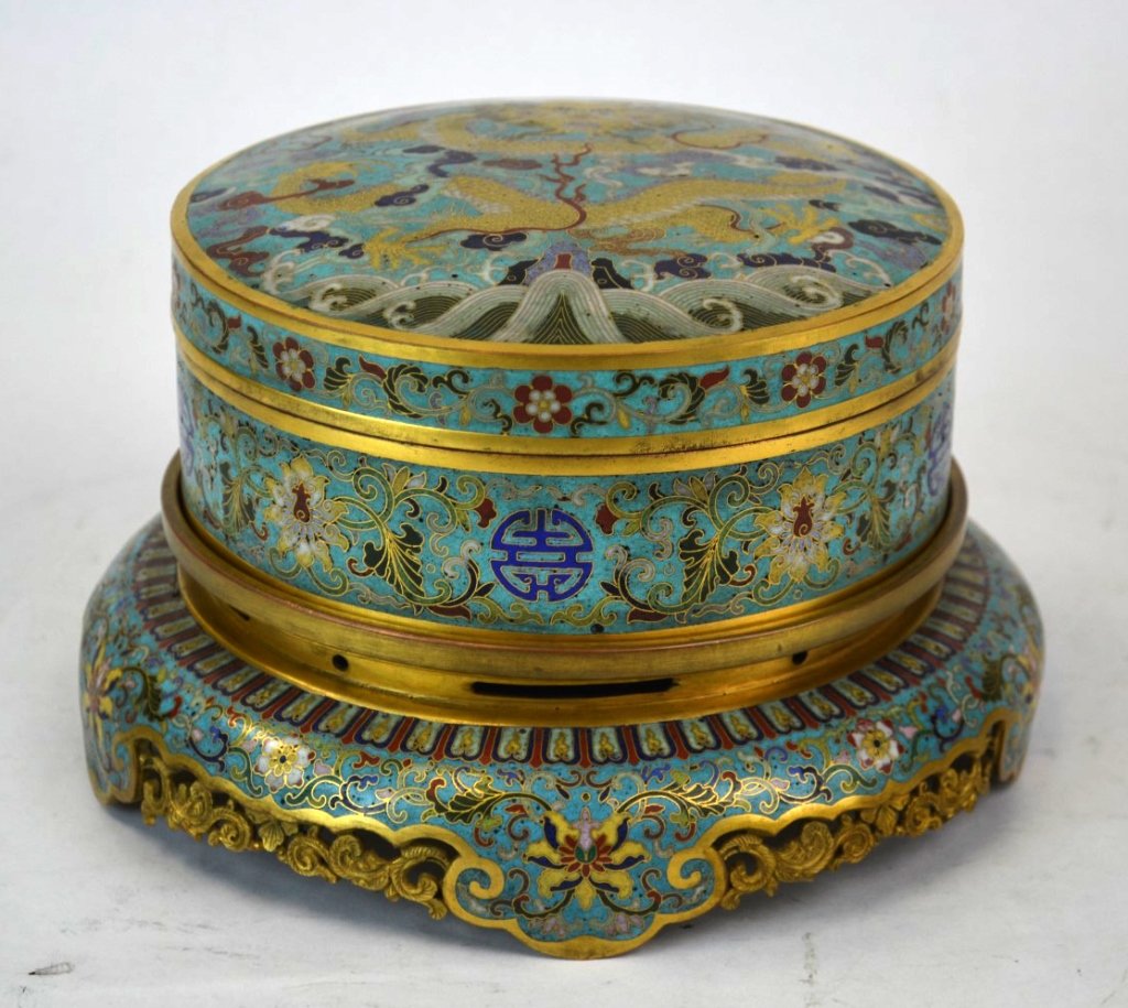 Chinese Cloisonne Covered Round Box