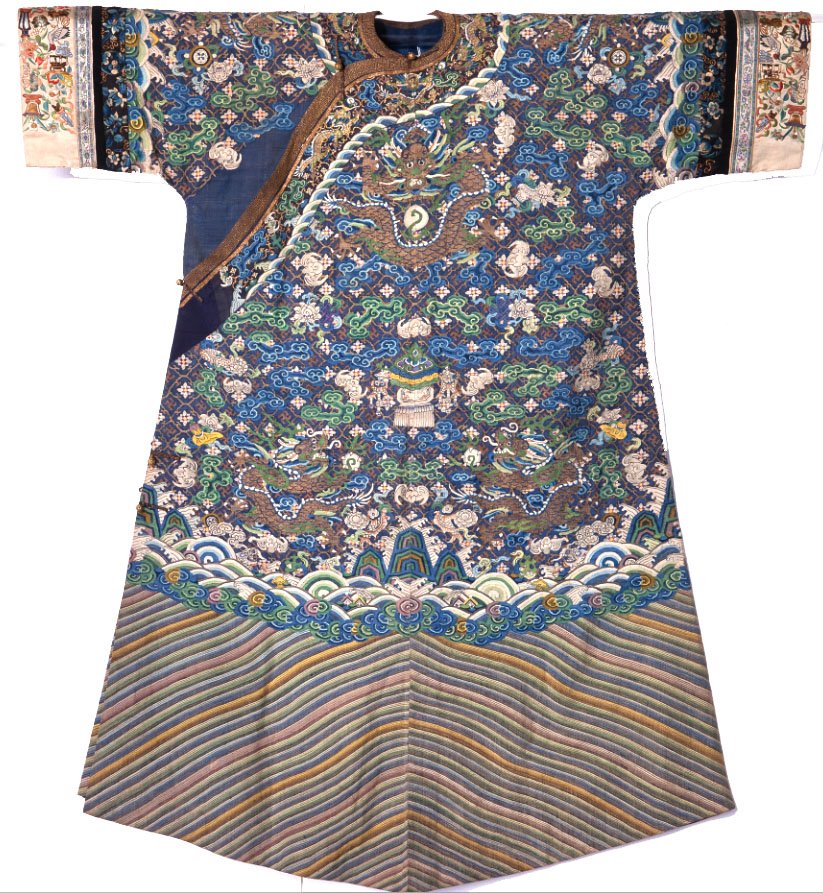 Chinese Kesi Silk Embroidered Dragon Robe