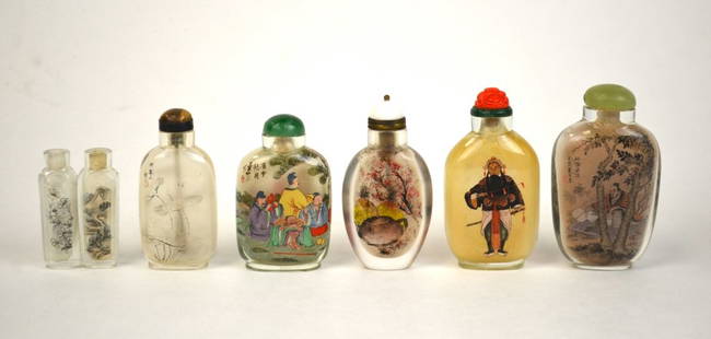 Six Chinese Inside Painted Glass Snuff Bottles