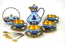 Russian/Persian Enamel & Silver Tea Set - Dec 03, 2017 | Royal Antiques ...