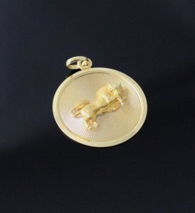 An 18 Karat Yellow Gold Leo Zodiac Pendant, Van Cleef & : Lot 2262