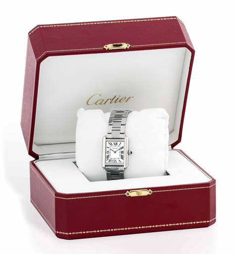 Cartier Stainless Steel Tank Solo With Original Box