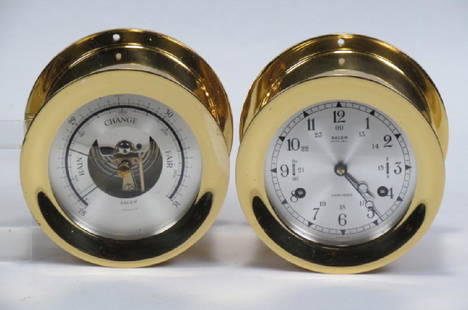 Salem Ships Bells Brass Clock