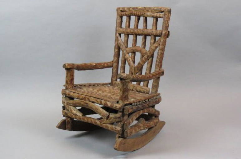 Child's Folk Art Twig Style Rocking Chair,