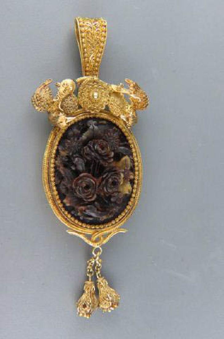 19th Century 20k Gold Carved Tortoise Shell Locket - Mar 23, 2019 ...