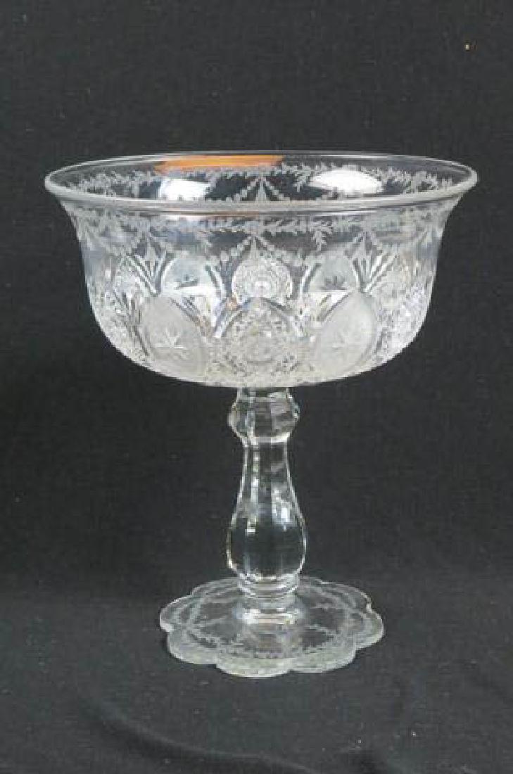 Sinclaire Brilliant Period Cut Glass Tall Compote,