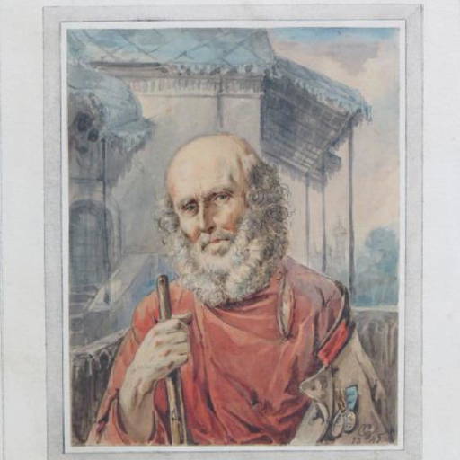 1845 Watercolor "russian Invalid"