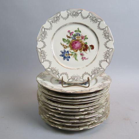 12 Czechoslovakian Porcelain Service Plates
