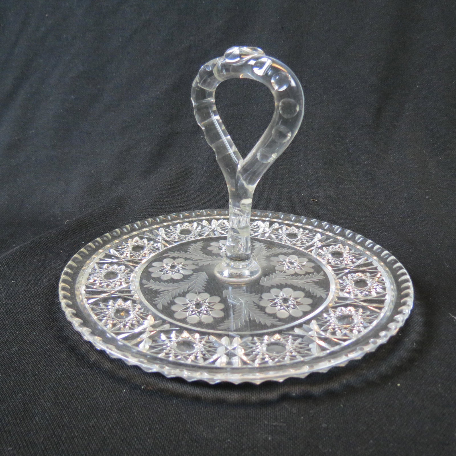 Fry Cut Glass Sandwich Tray "pershing" Pattern