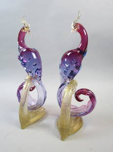 Barbini Murano Art Glass Bird Figurines