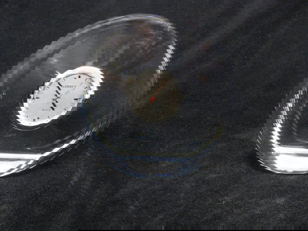 601: Orrefors Swedish Crystal Desk Clock,