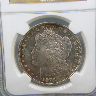 1878 7 Tail Feather Morgan Silver Dollar Ms63