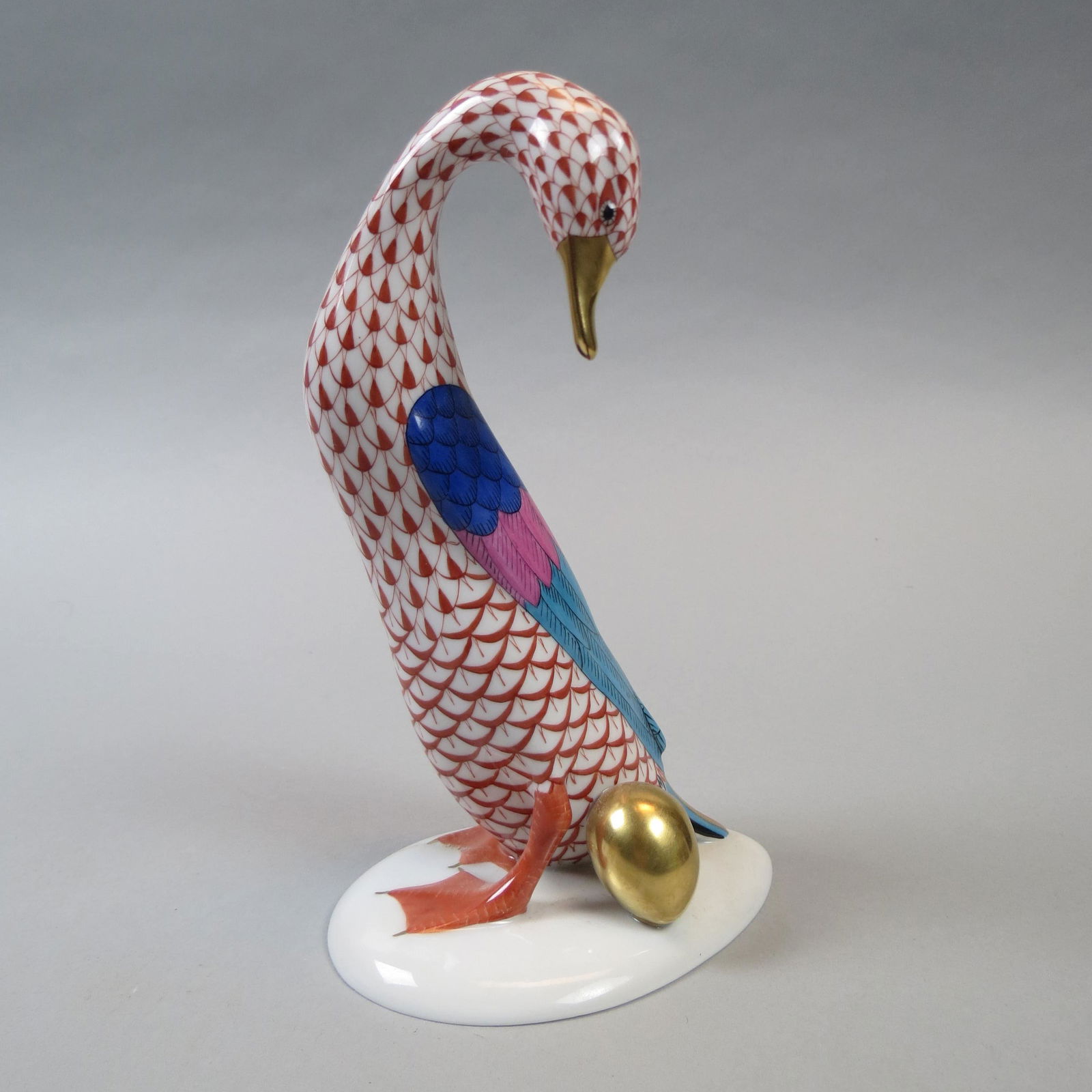 Herend Porcelain Fishnet" Goose with Golden Egg" (#0257A) on Apr 02 ...