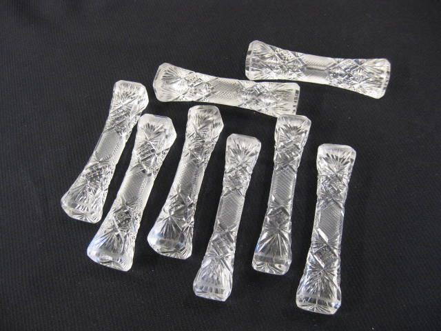 Set Of 8 Cut Crystal Knife Rests,