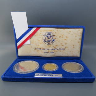 1986 3pc. Statue Of Liberty Coin Set,