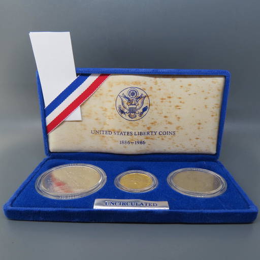 1986 3pc. Statue Of Liberty Coin Set,