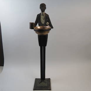 Black Americana Butler Cast Iron Smoking Stand