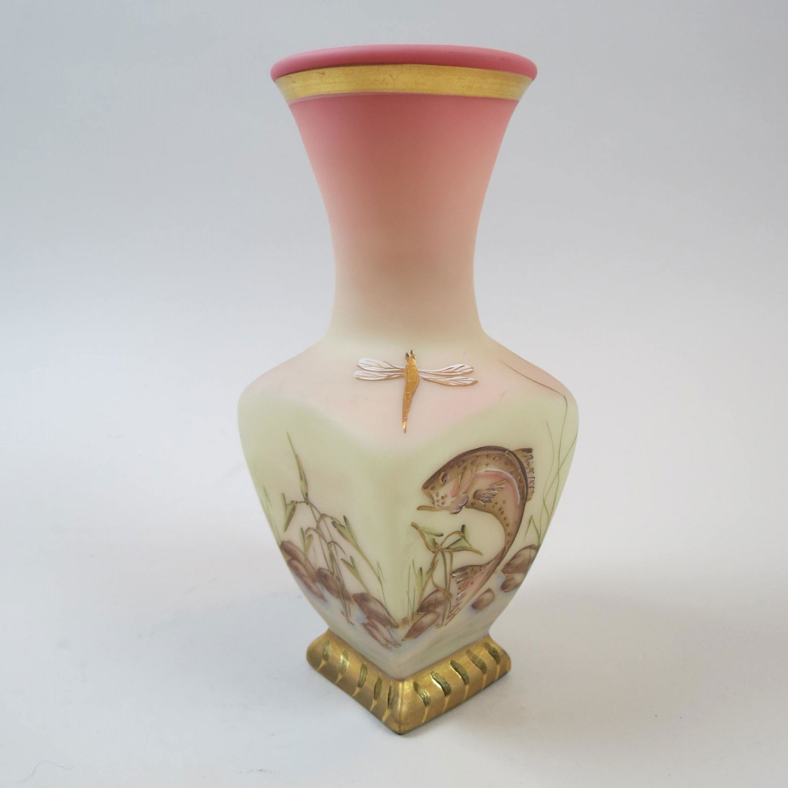 Fenton Burmese Art Glass Vase,