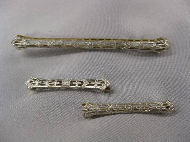 3 14k Gold Antique Bar Pins,