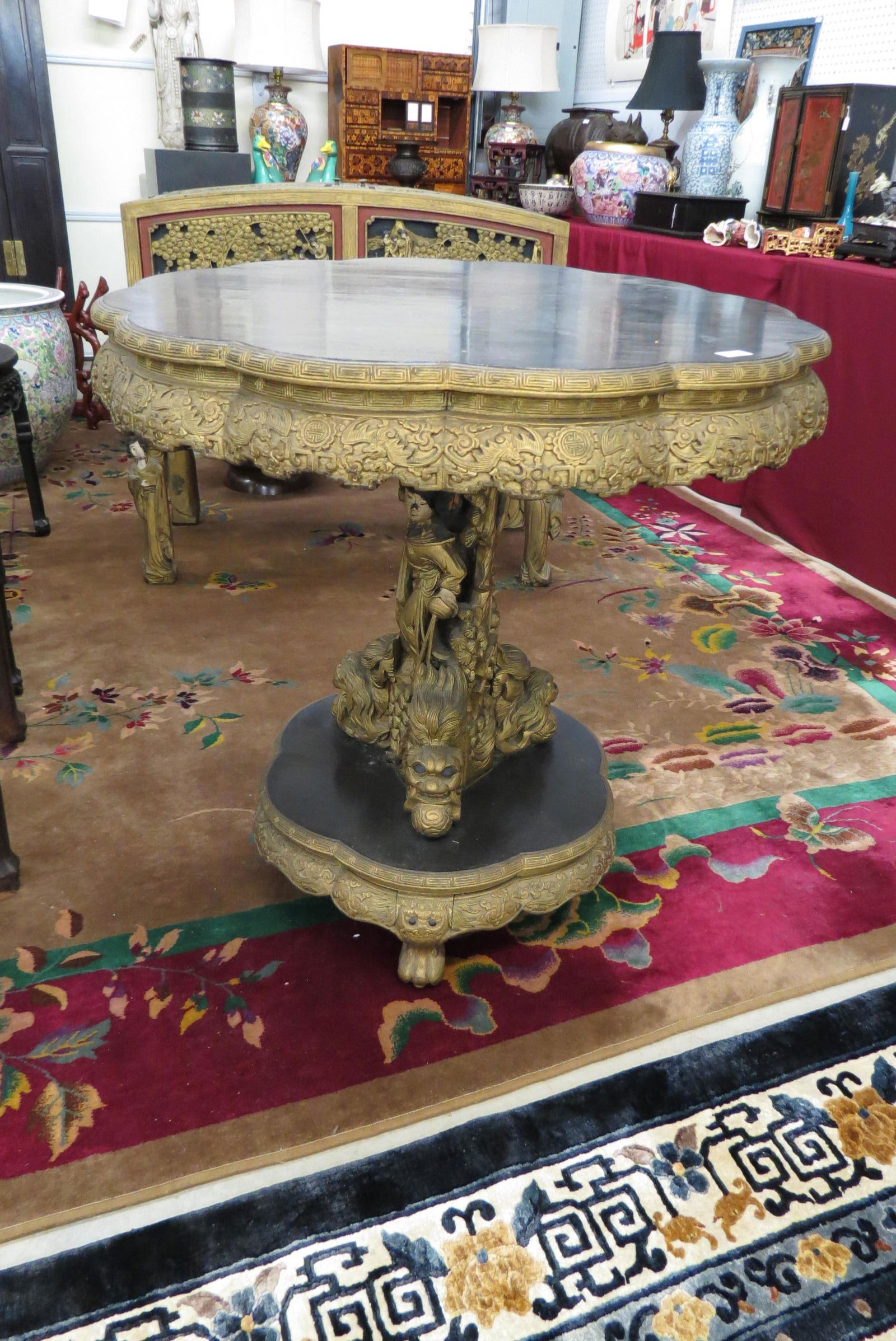 Chinese Carved Center Table,