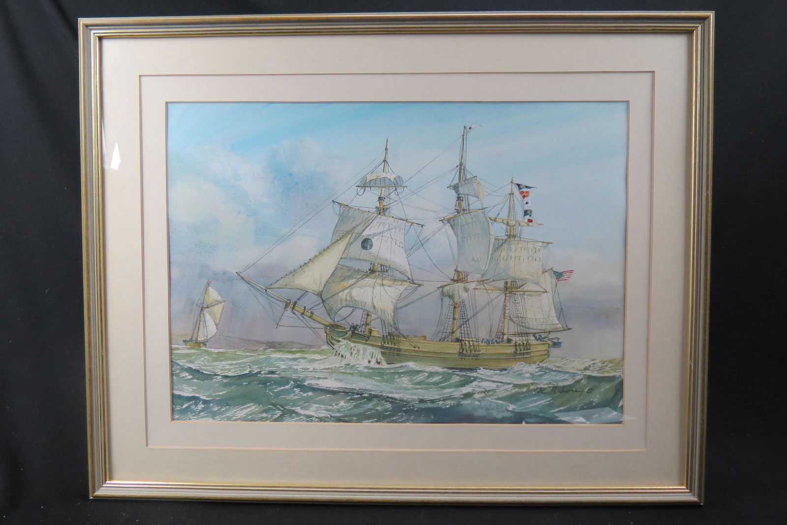 Simon Mahoney, watercolor, Frigate at Sea, - Sep 17, 2022 | Richard D ...