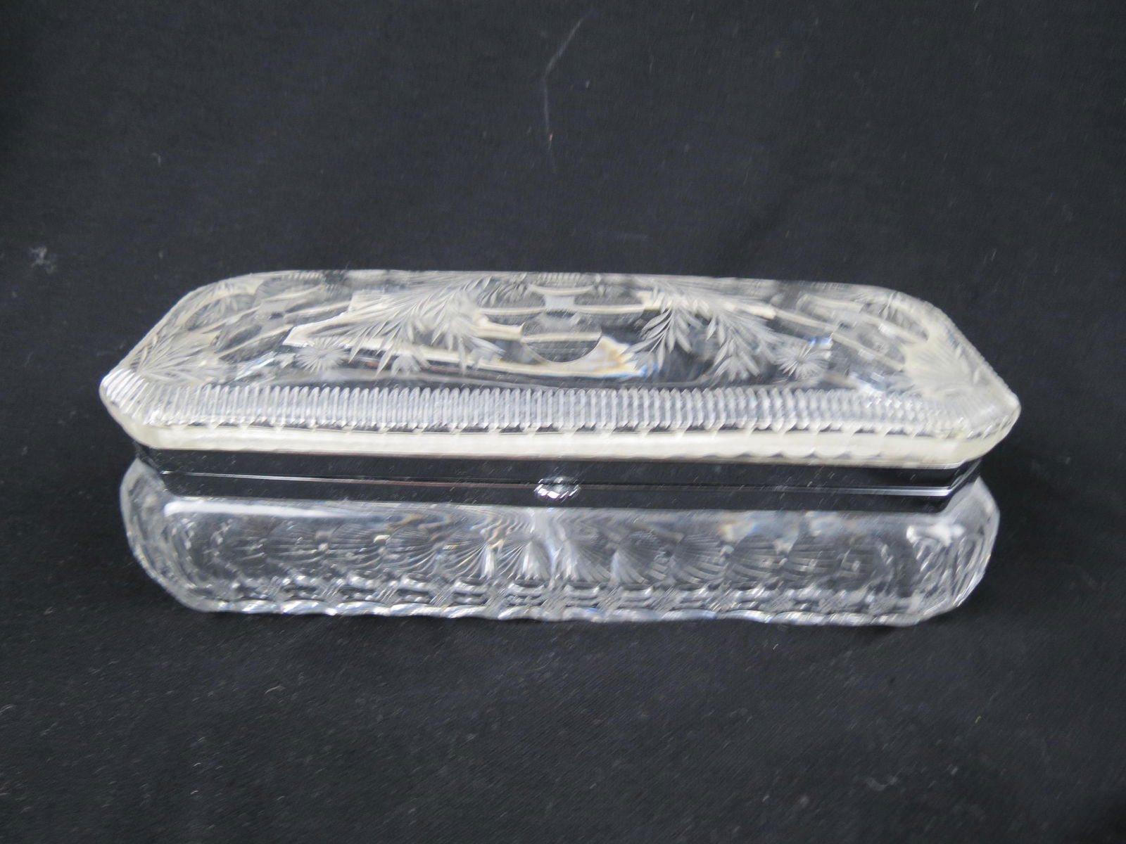 Cut Glass Dresser Box Or Glove Box,