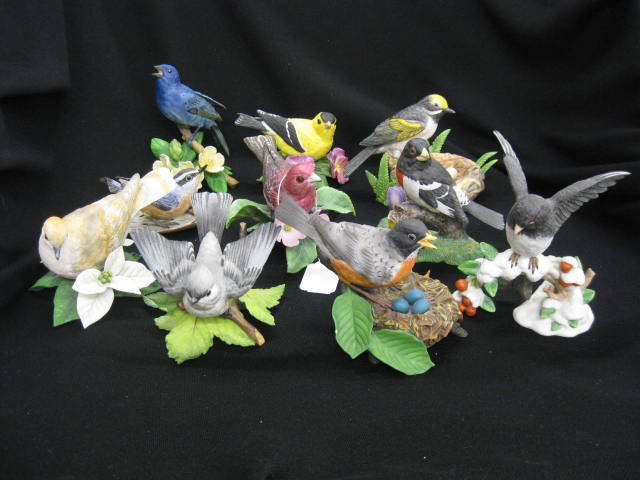 Collection Of 10 Lenox Porcelain Bird Figurines,