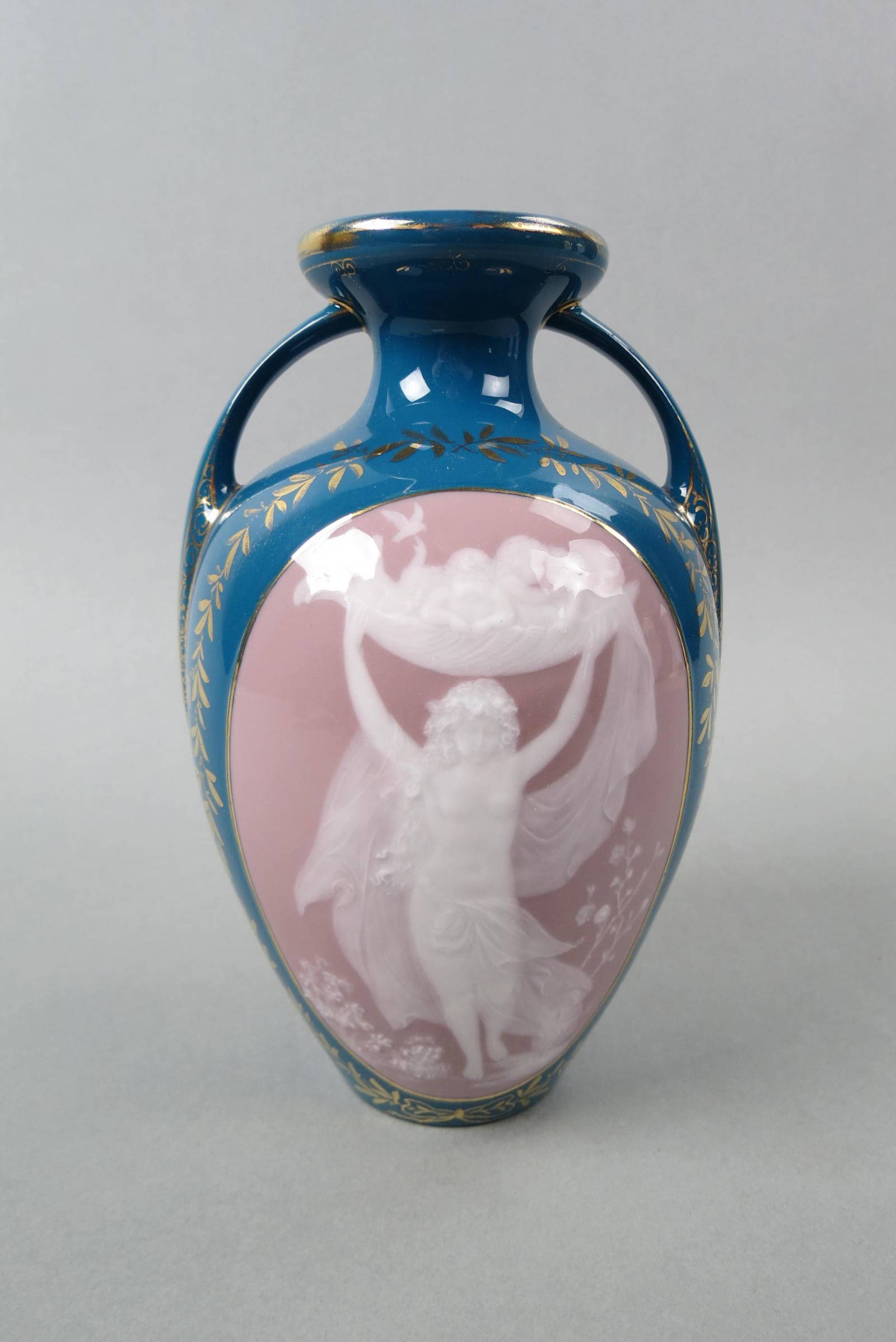 Heubach German Pate Sur Pate Porcelain Vase, Auction