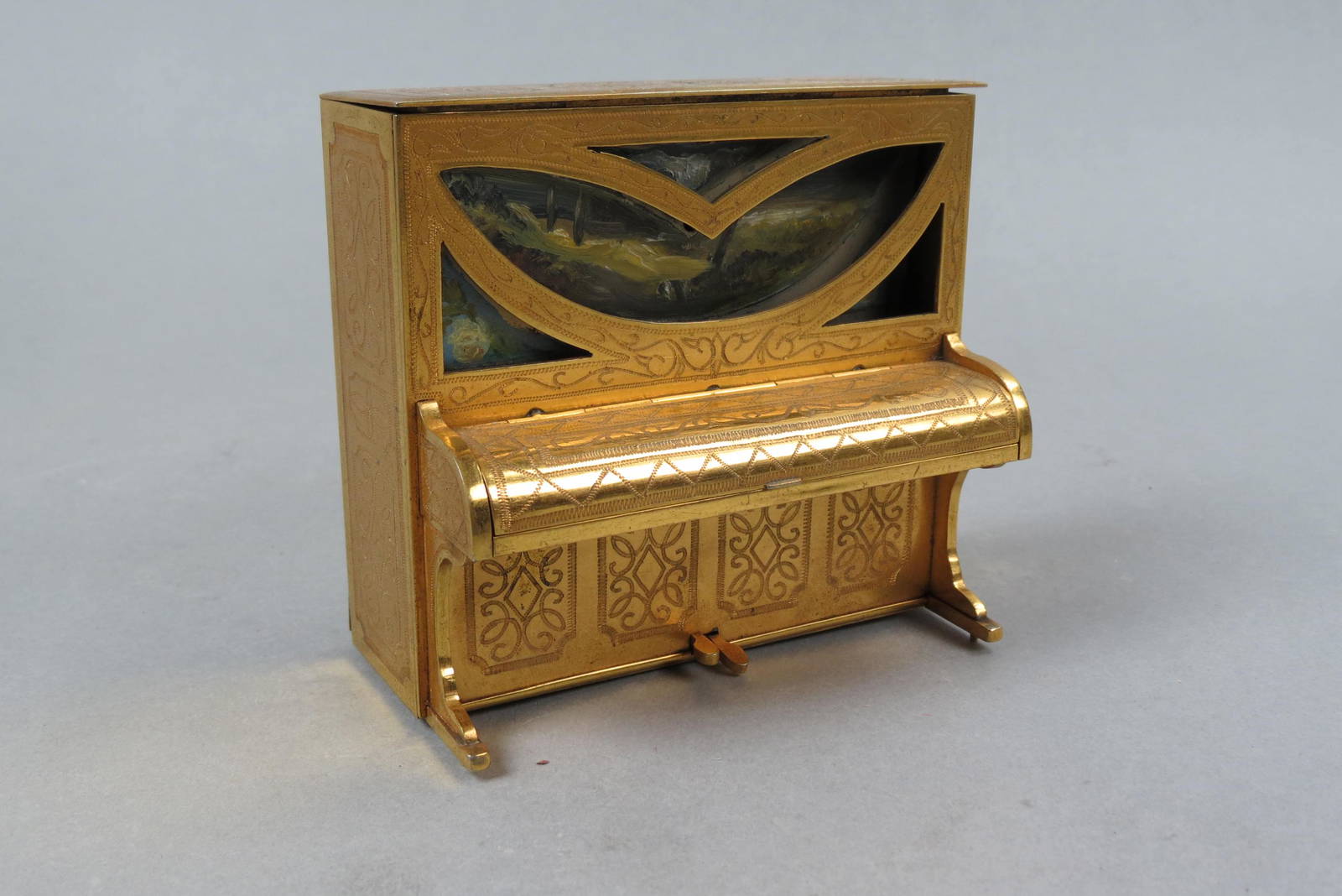 Miniature Upright Piano Music Box, Auction