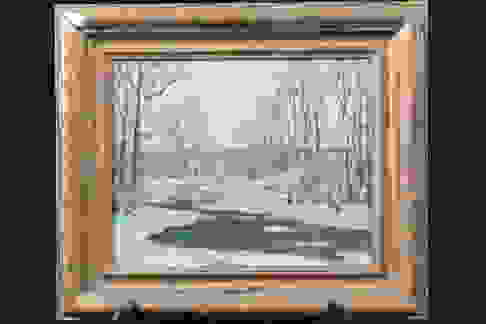 Fern Elizabeth Edie Knecht, Oil, Winter Landscape, Auction