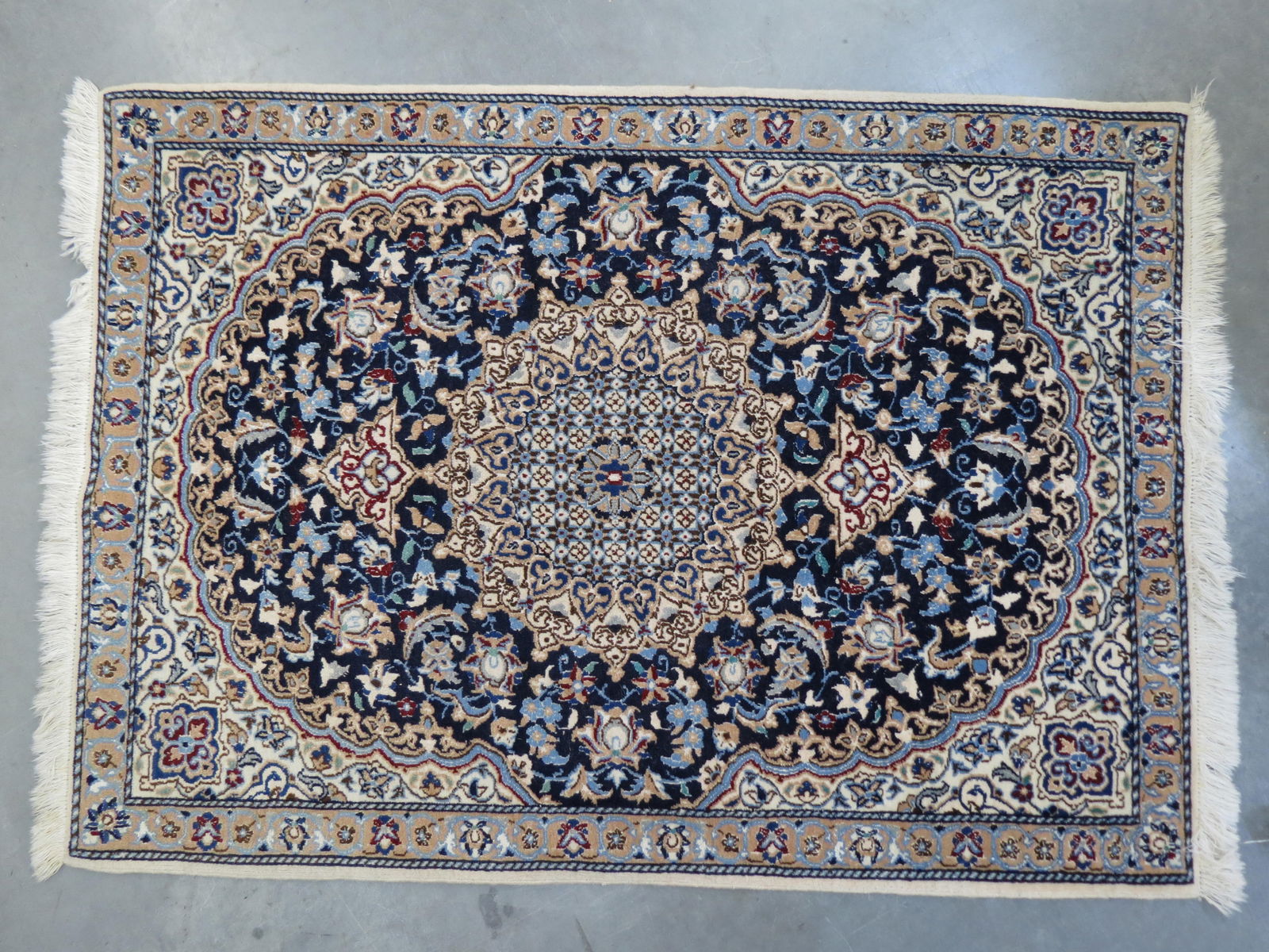 Nian Persian Handmade Rug, Central Medallion With Flowering Vines All ...