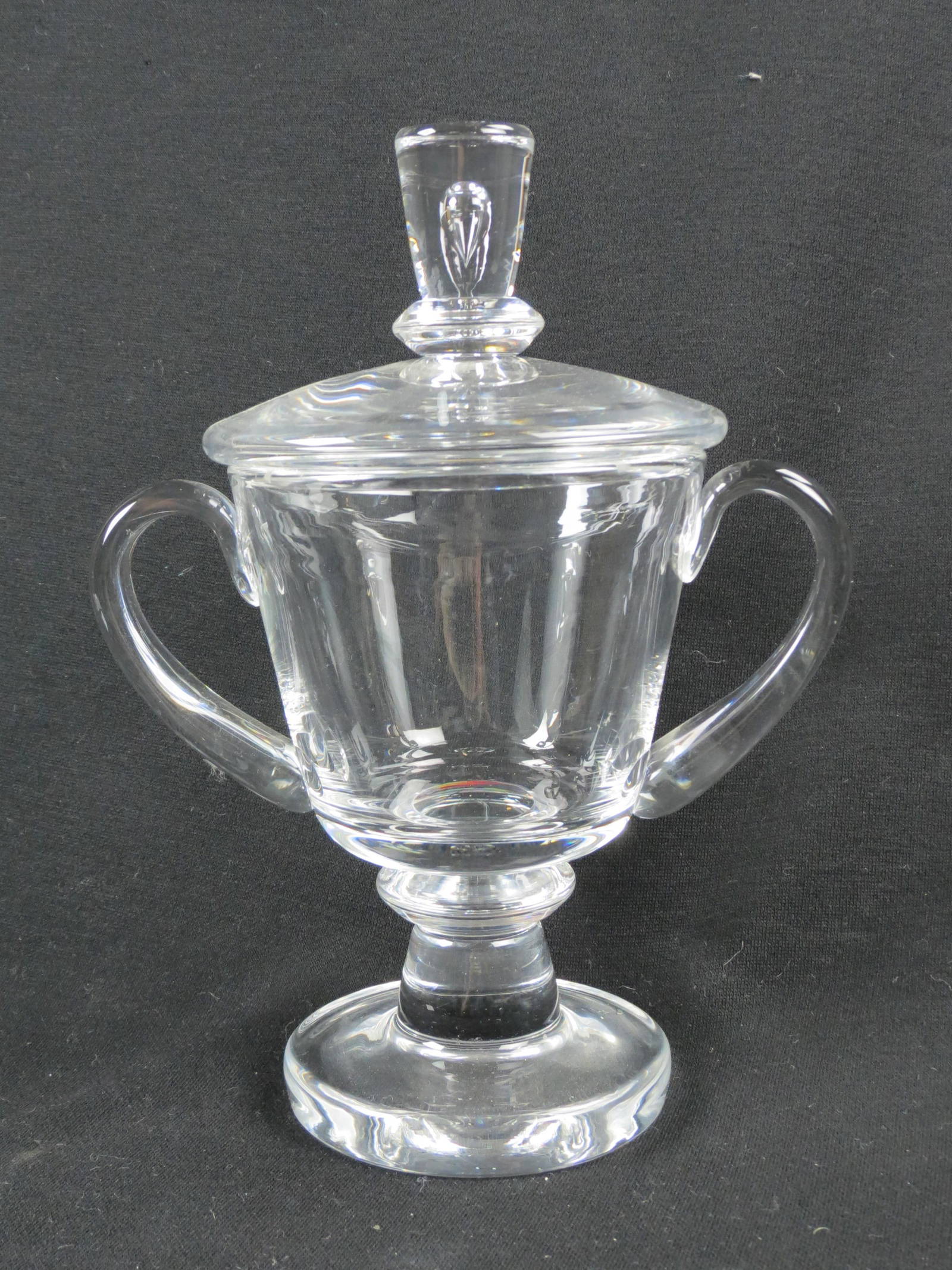 Steuben Crystal Covered Urn, #8019, Large Loop Handles, Hollow Teardrop ...