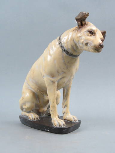 Rca Victor "nipper" Plaster Advertising Dog, 14 1/2" Tall.