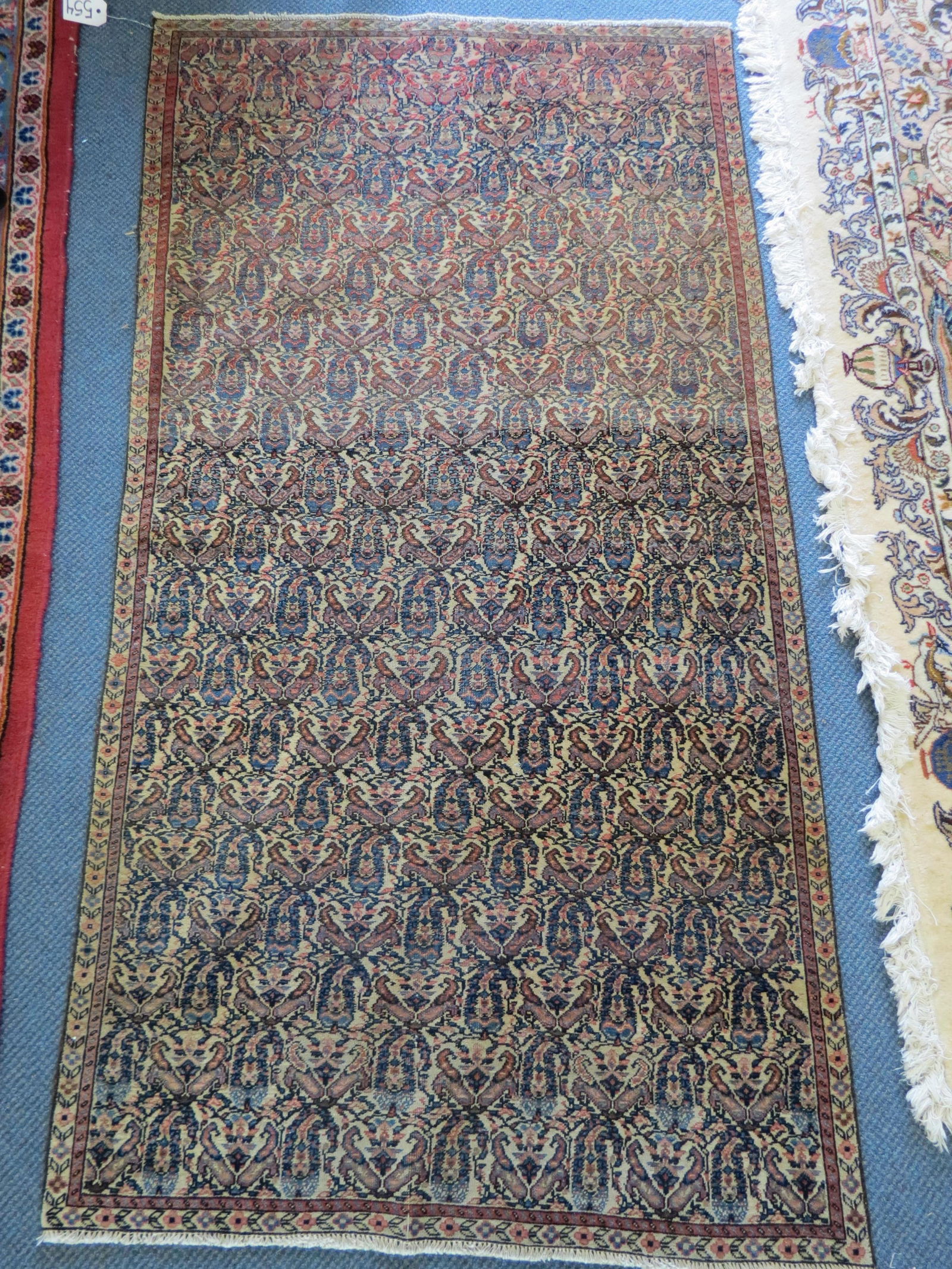 Farahan Persian Handmade Rug, Antique, Elaborate Overall Design, Ivory ...