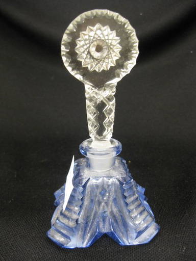 Czechoslovakia Art Glass Perfume Bottle, Cit Deco