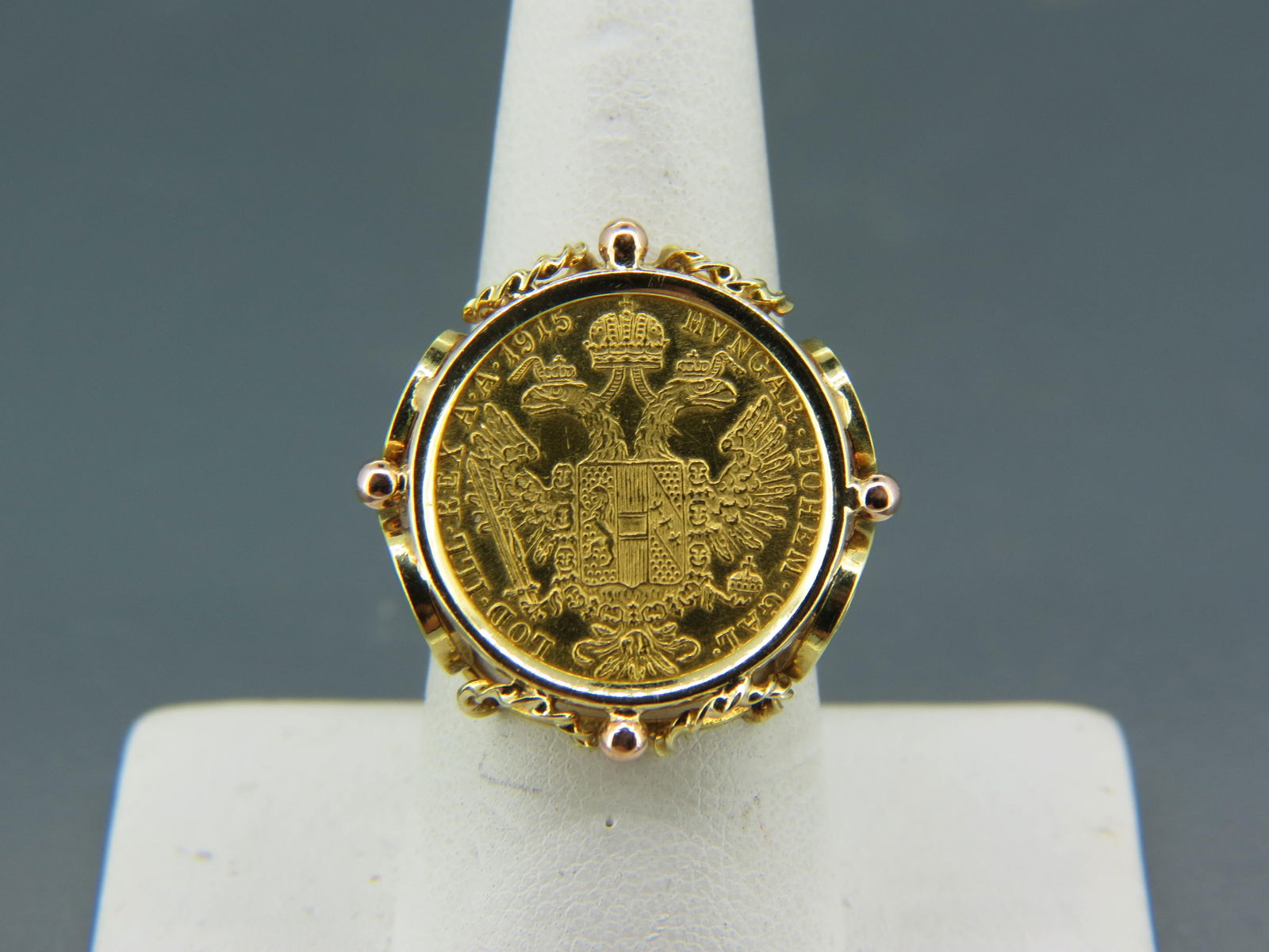 22k Gold Coin Ring, Austria 1 Ducat, Auction