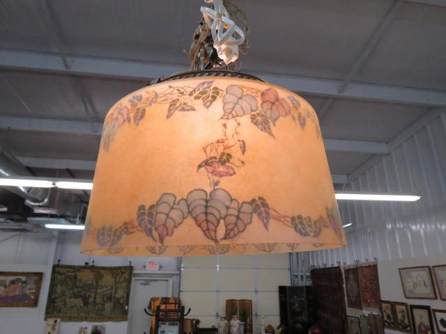 Handel Art Glass Hanging Light Fixture, Auction