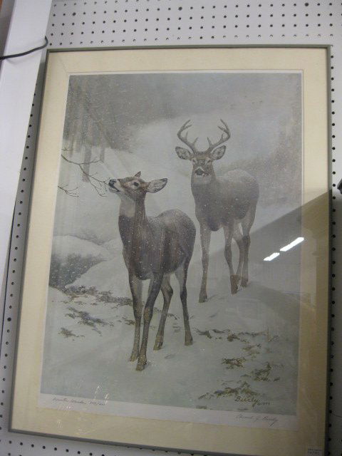 Edward J. Bierly, Lithograph, "winter Woods",