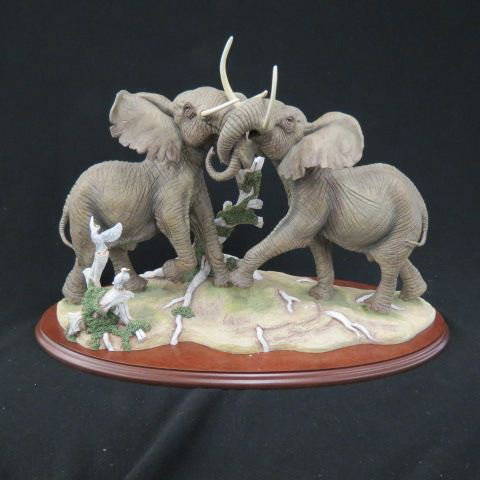 Lenox "thundering Plains" Figurine Of Elephants,