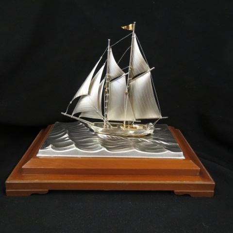 Sterling Silver Sailing Ship Model,