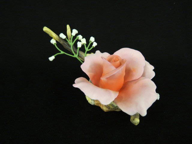 Boehm Porcelain Figurine Of A Pink Rose