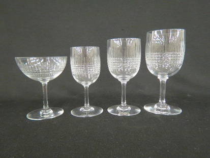 40 Piece Baccarat Nancy Cut Crystal Stemware