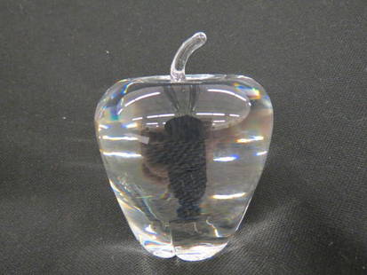 Steuben Crystal Apple Form Paperweight