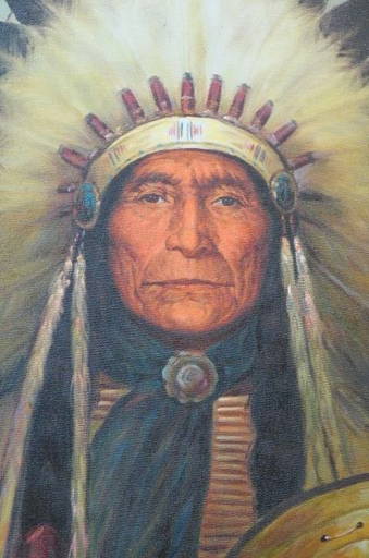 Kenneth Su Oil Painting Of Chief Seattle,