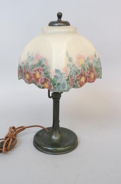 Handel Lamp with Reverse Painted Shade,
