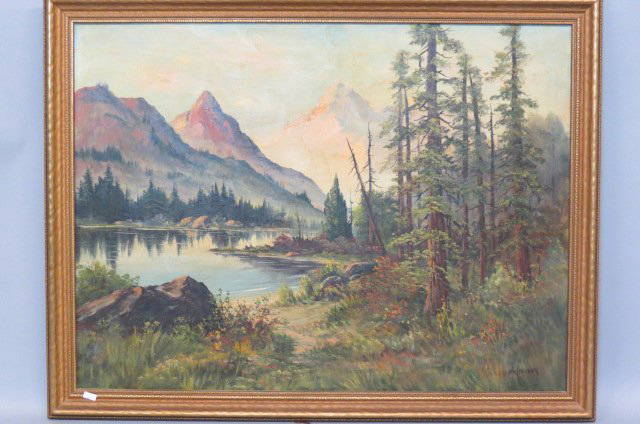 Michael Hasselbar Oil Painting Of A Landscape,