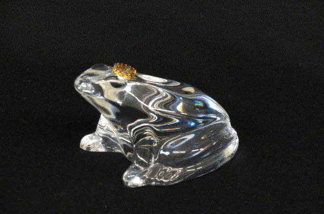 Baccarat Crystal Figural Frog Paperweight,